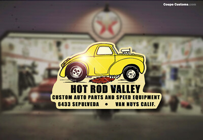 Vintage Speed Shop Decal Hot Rod Rat Willys Hemi Ford Sticker Drag Race ...
