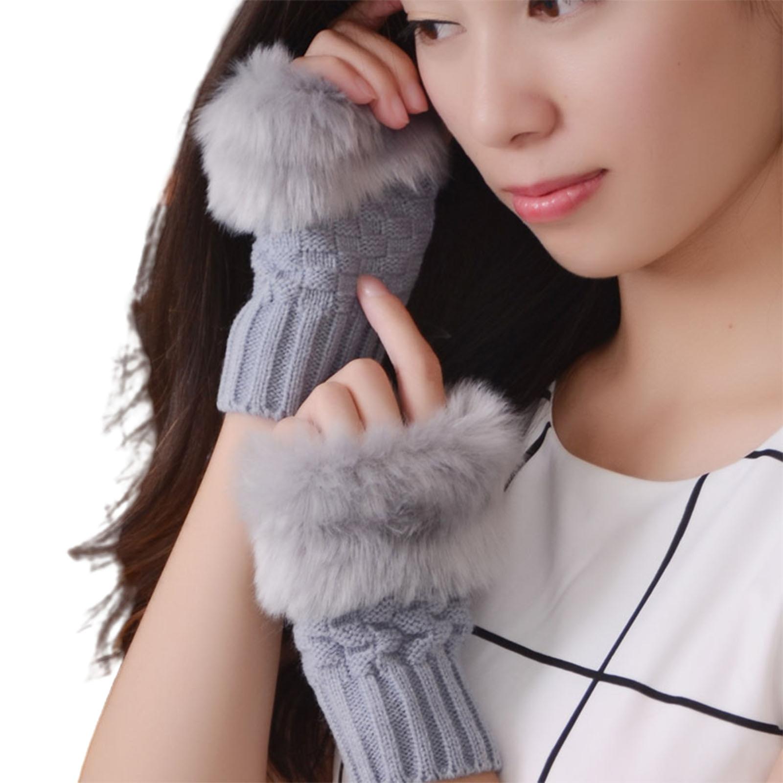 1 Pair Winter Mittens Wear-resistant Fuzzy Warm Winter Mittens ...