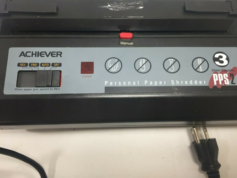 Black Achiever Personal Paper Shredder Sheet Capacity 3 PPS 2 | eBay
