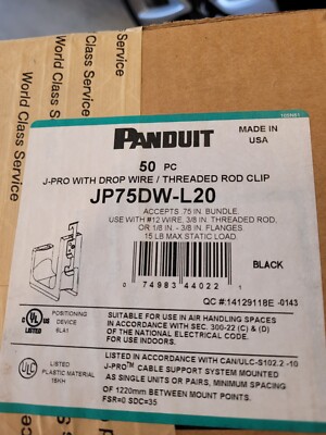Panduit JP75W-L20 J-Pro Wall Mount Cable Hook Support System, 50-Pack ...