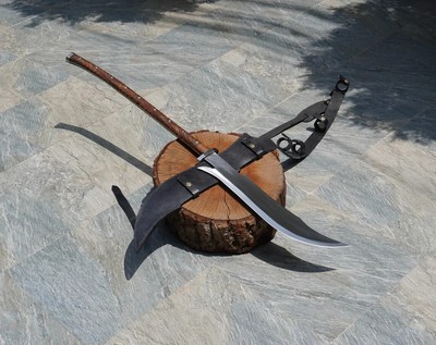 Hand-Forged Long Handle Dao Machete with Leather Sheath, Jungle Machete ...