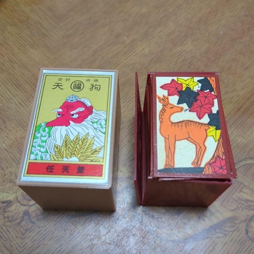 Hanafuda Card Set Tengu & Deer Design Traditional Japan Small Vintage ...