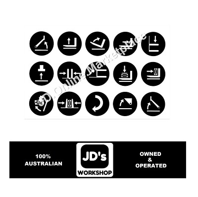 Lever Function Decal Sticker Kit - To Suit Forklifts, Walkie Stackers ...