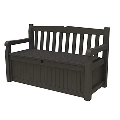 Keter 70 Gallon Storage Bench Deck Box for Garden Tools and Pool Toys ...