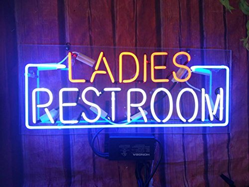Ladies Restroom Acrylic Neon Light Sign 20"x12" Lamp Glass Wall Space ...