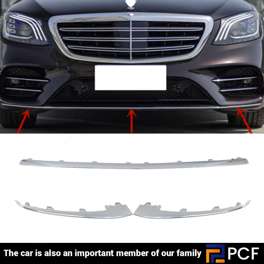 For Mercedes-Benz W222 S450/560 2018-2020 Chrome Front Bumper Moulding ...