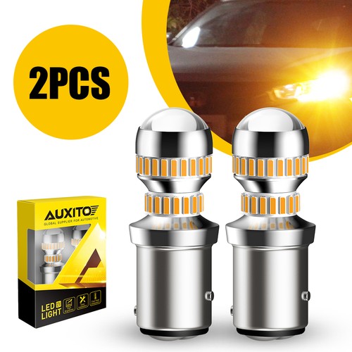 2x 1157 7528 LED Turn Signal Marker Parking Light Bulb Amber Yellow ...