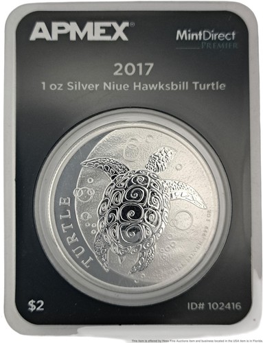 APMEX 2017 New Zealand Niue Hawksbill Turtle 1 Ozt Silver Bullion Coin ...