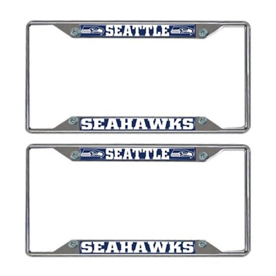 Football Team Seattle Seahawks Chrome Auto License Plate Frame-2 PC | eBay