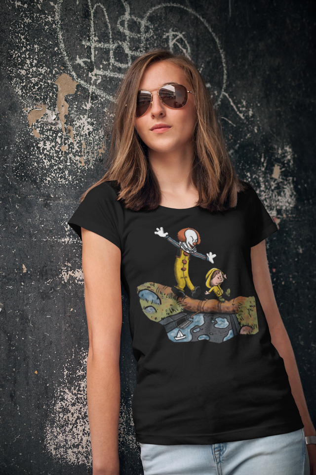 Calvin and Hobbes IT T-Shirt Unisex Cotton Adult Funny Clown Stephen ...