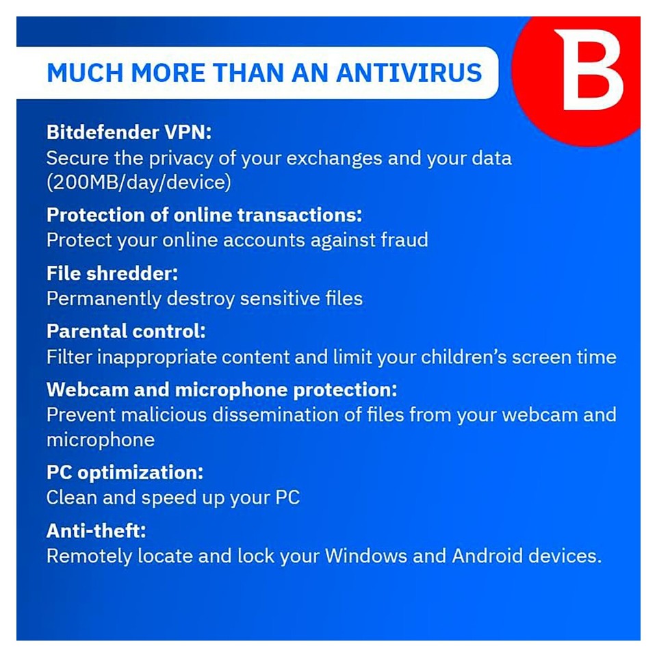 Bitdefender Total Security 2026 200MB VPN 5 PC Devices 2 Years (EMAIL ...