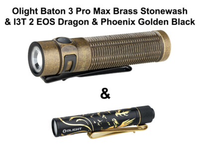 Olight Baton 3 Pro Max Brass Stonewash & I3T 2 EOS Dragon & Phoenix ...