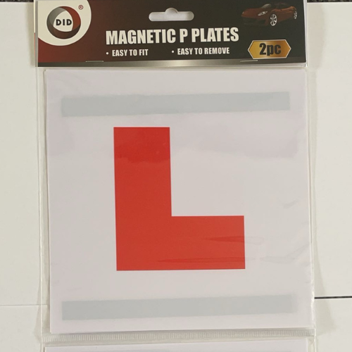 2x MAGNETIC L PLATES SECURE QUICK EASY TO FIX & REMOVE LEARNER SIGN ...