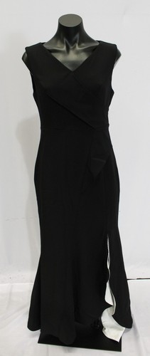 Fehaute Women's Sleeveless Lined V-Neck Maxi Dress NC3 Black/White Size ...