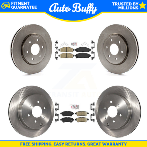 Front Rear Integrally Molded Pad And Disc Brake Rotors Kit For Nissan ...