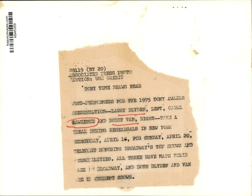 Press Photo Larry Blyden, Carol Lawrence and Bobby Van at rehearsals in ...