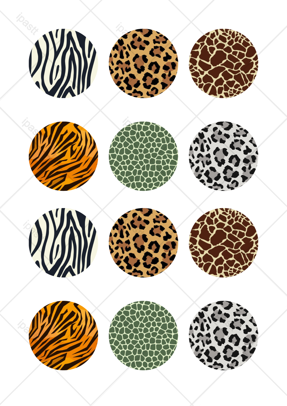 Animal Print Themed Pre Cut Edible Cupcake Toppers 12 x 2" | eBay UK