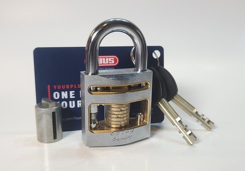 Abus 88/40 Plus Cutaway Padlock cutout w/acrylic + original core ...