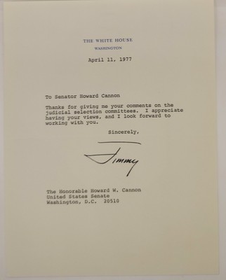 President Jimmy Carter Signed White House Letter | eBay