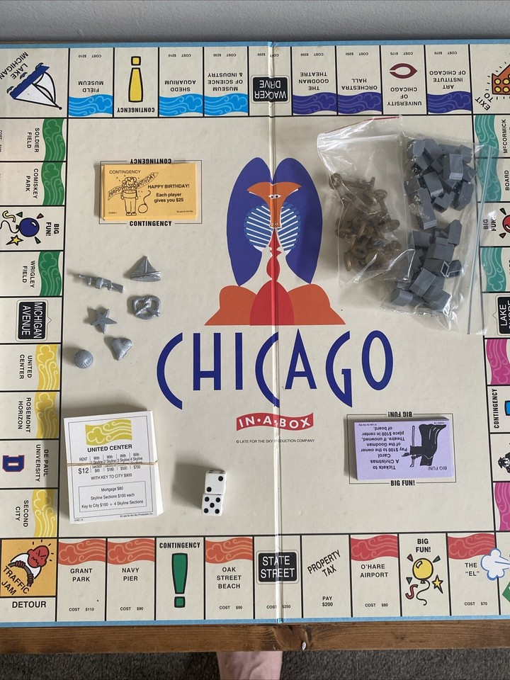 Vintage Chicago in a box Board Game 100 % Complete Like Monopoly ...