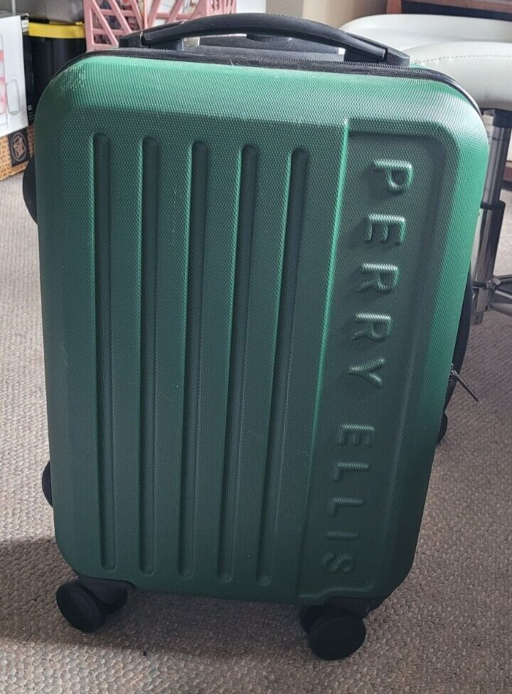 Perry Ellis Hardcase Suitcase 360 Degree Rolling Travel Vacation Cruise ...