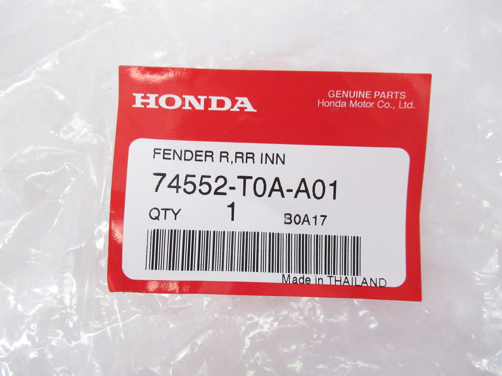 Honda OEM 12-14 Cr-v Exterior-wheelhouse Liner Right 74552T0AA01 for ...
