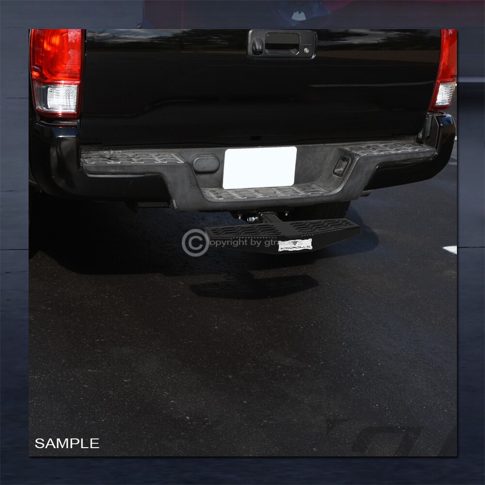 Matte Black Wide Mesh Style Rear Bumper Trailer Hitch Step w/2" Tow ...