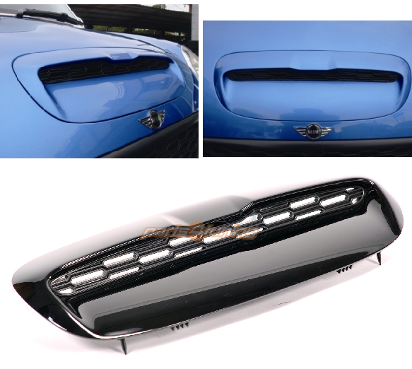 MINI R53 R52 01-06 COOPER S JCW GLOSS BLACK BONNET HOOD SCOOP AIR ...