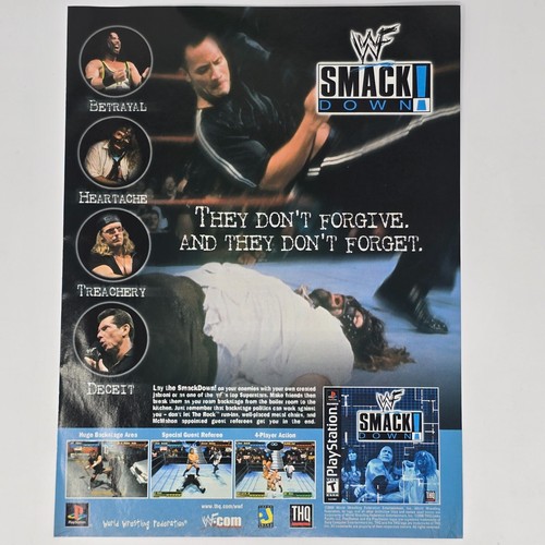 WWF Smackdown Sony PlayStation PS1 Forgive Print Ad/Poster Official ...