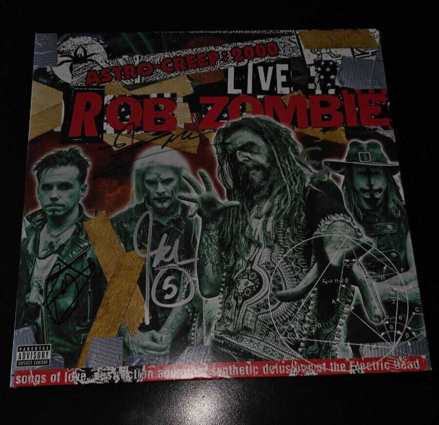 ROB ZOMBIE SIGNED inside AND cover ASTRO-CREEP 2000 live lp FULL BAND ...