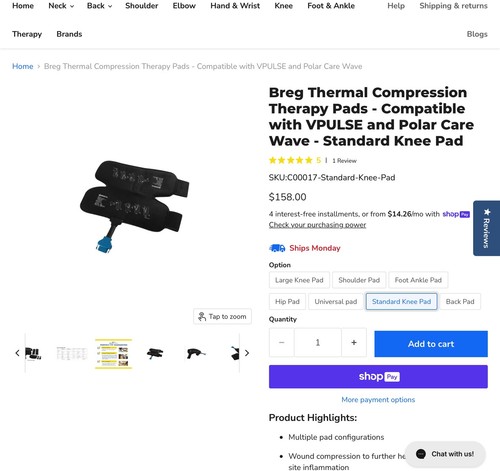 VPulse Compression Knee/ Calf Pad Replacement #3 | eBay