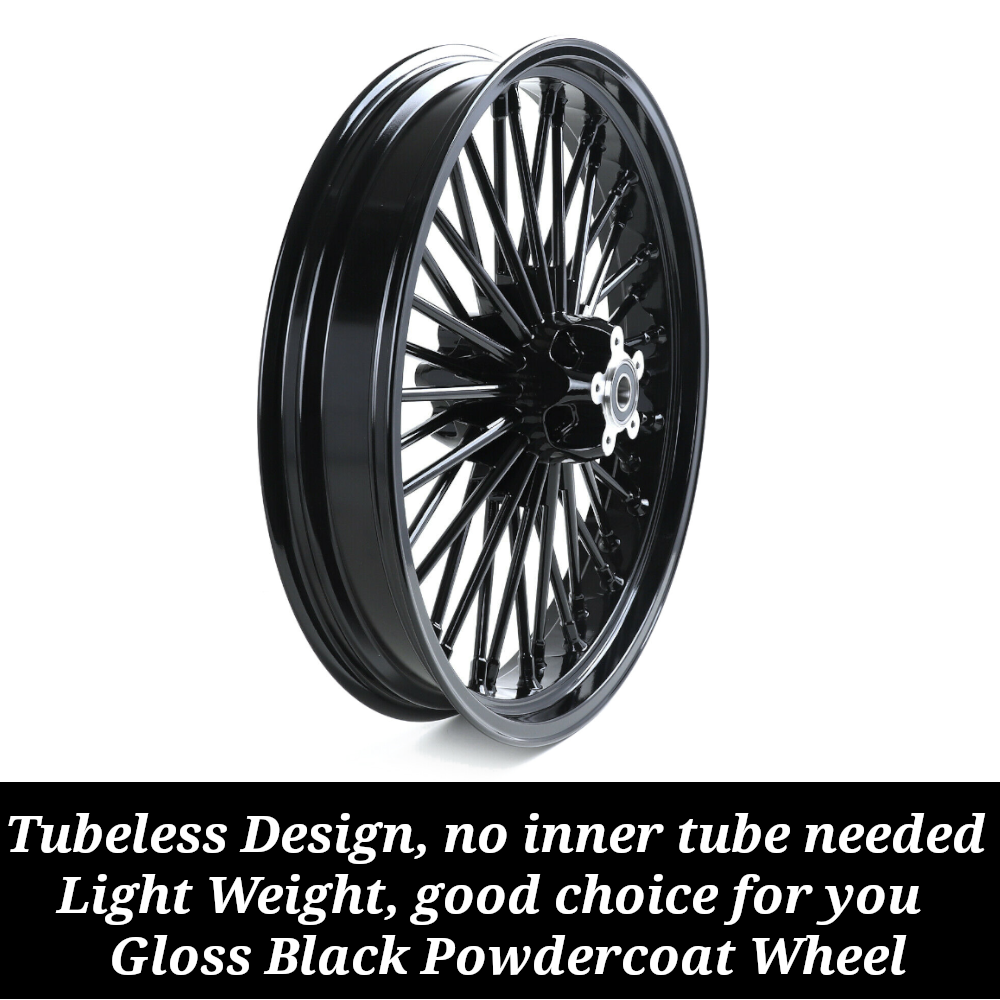16in. Front Rear Fat Spoke Wheels Rims for Harley Softail Fatboy ...