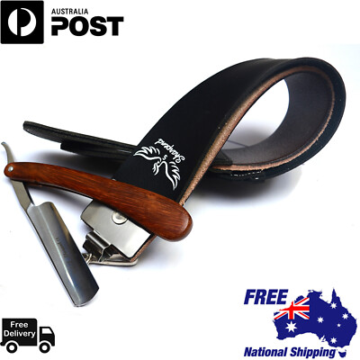 LEATHER BARBER SALON SHARPENING STROP/BELT/STRAP SHAVING CUT THROAT ...