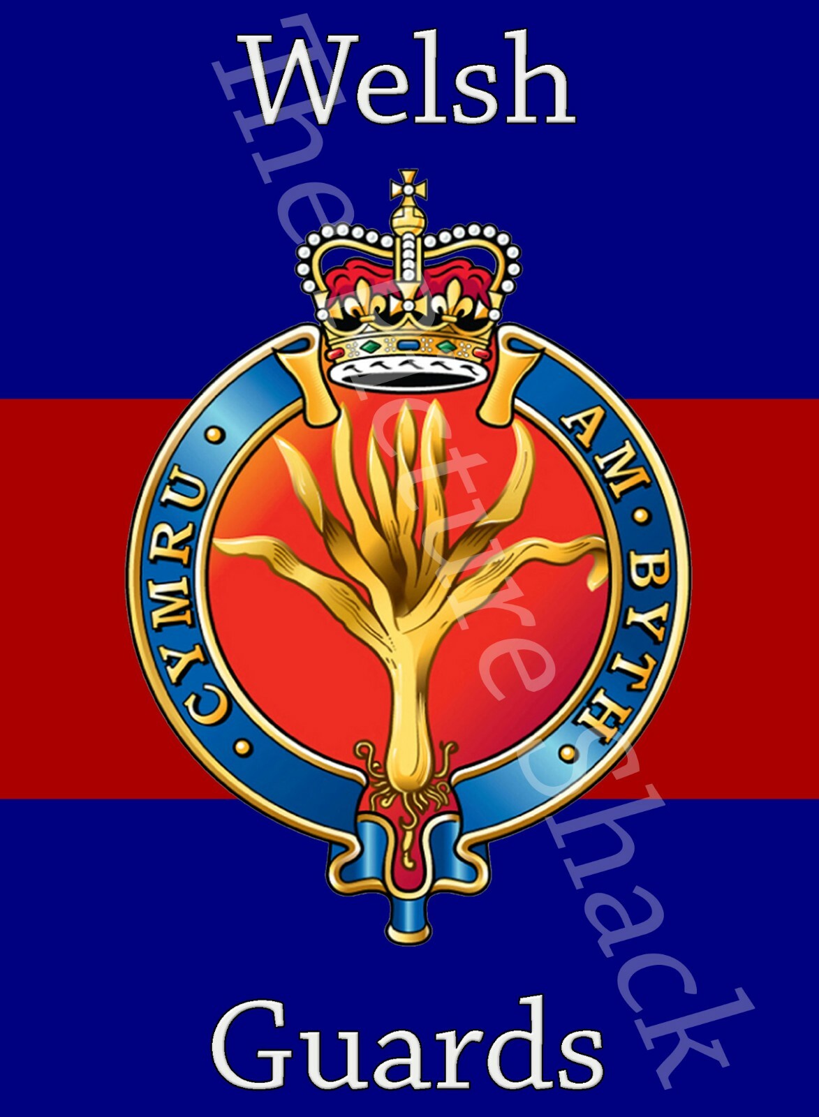 WELSH GUARDS CAP BADGE PRINTED ON A METAL SIGN. FRIDGE MAGNET. CREDIT ...