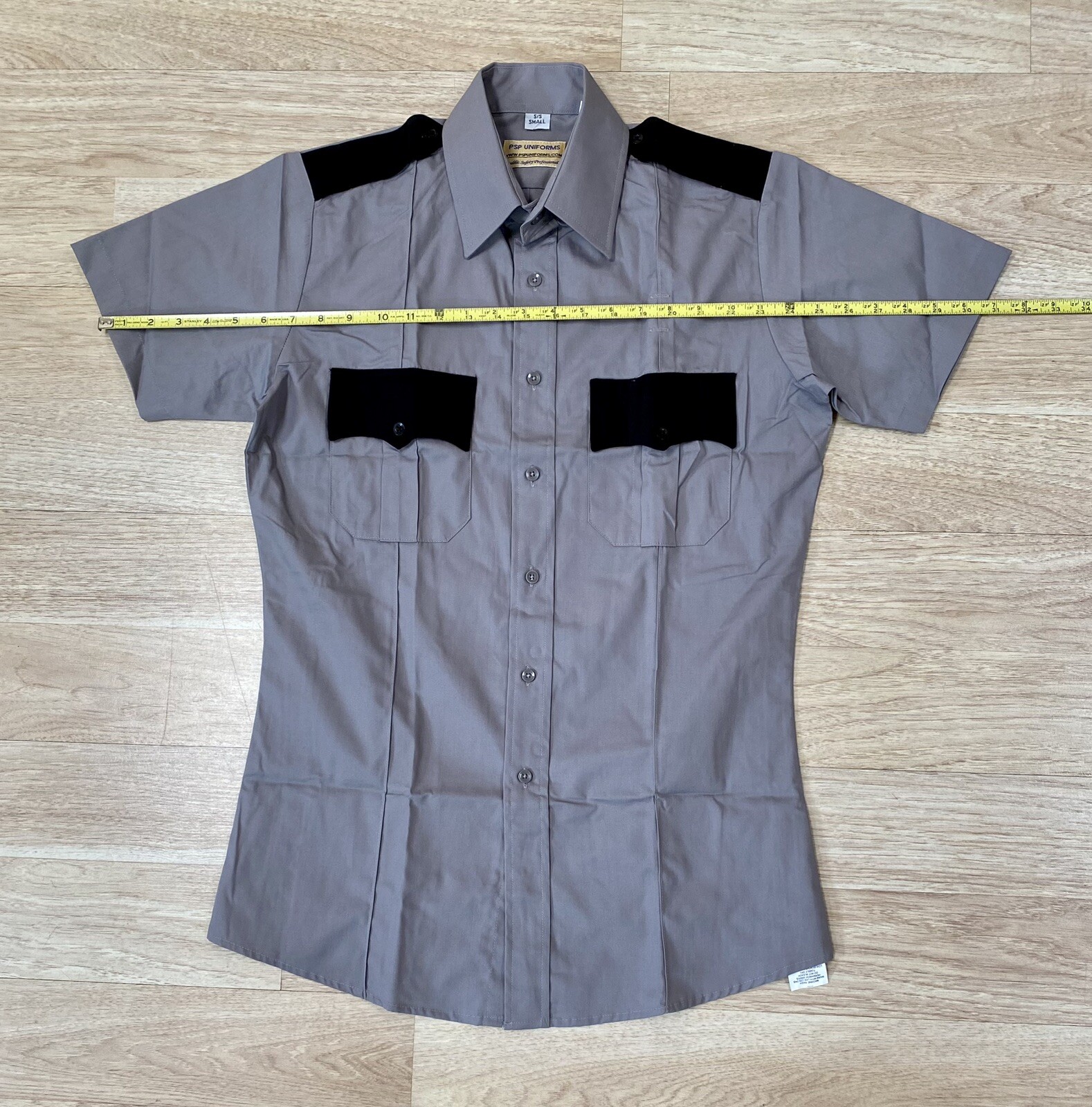 Security Officer Shirt Mens Small Gray/Black Button Down Guard Uniform ...