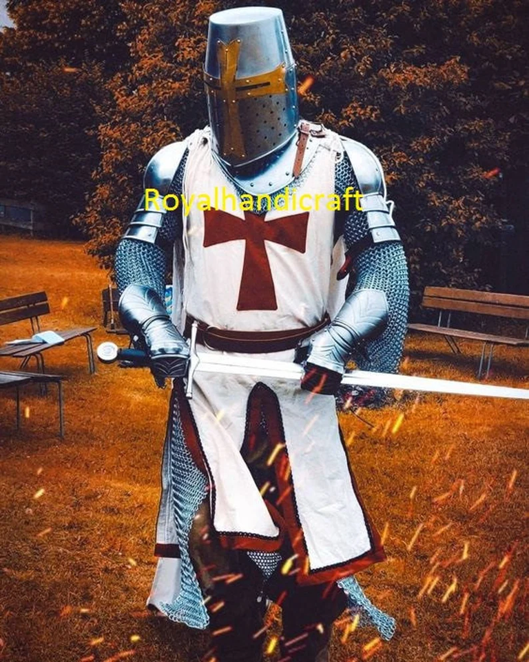 Medieval knight suit Crusader Armor LARP Reenactment Cosplay Costume | eBay
