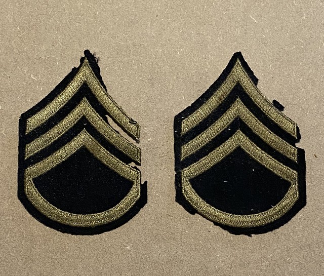 WW2 US Army Staff Sergeant Chevrons, Pair, 4th Armored, Embroidery ...