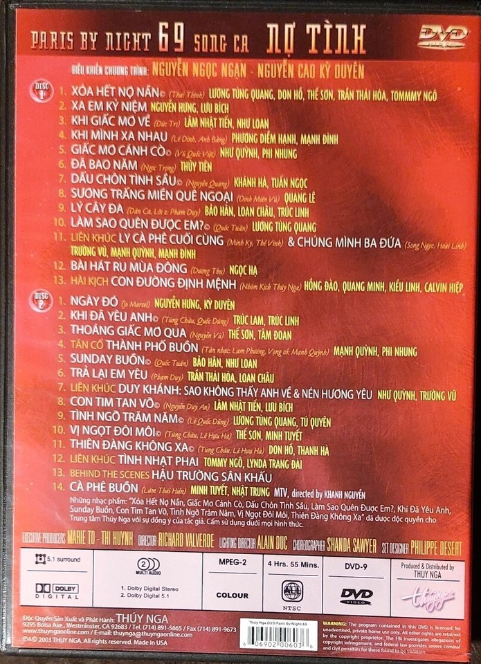 Paris by Night 20th Anniversary Special Edition 2-Disc DVD 71 69 ...