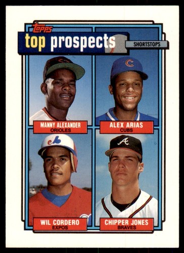 1992 Topps Manny Alexander/Alex Arias/Wil Cordero/Chipper Jones ...