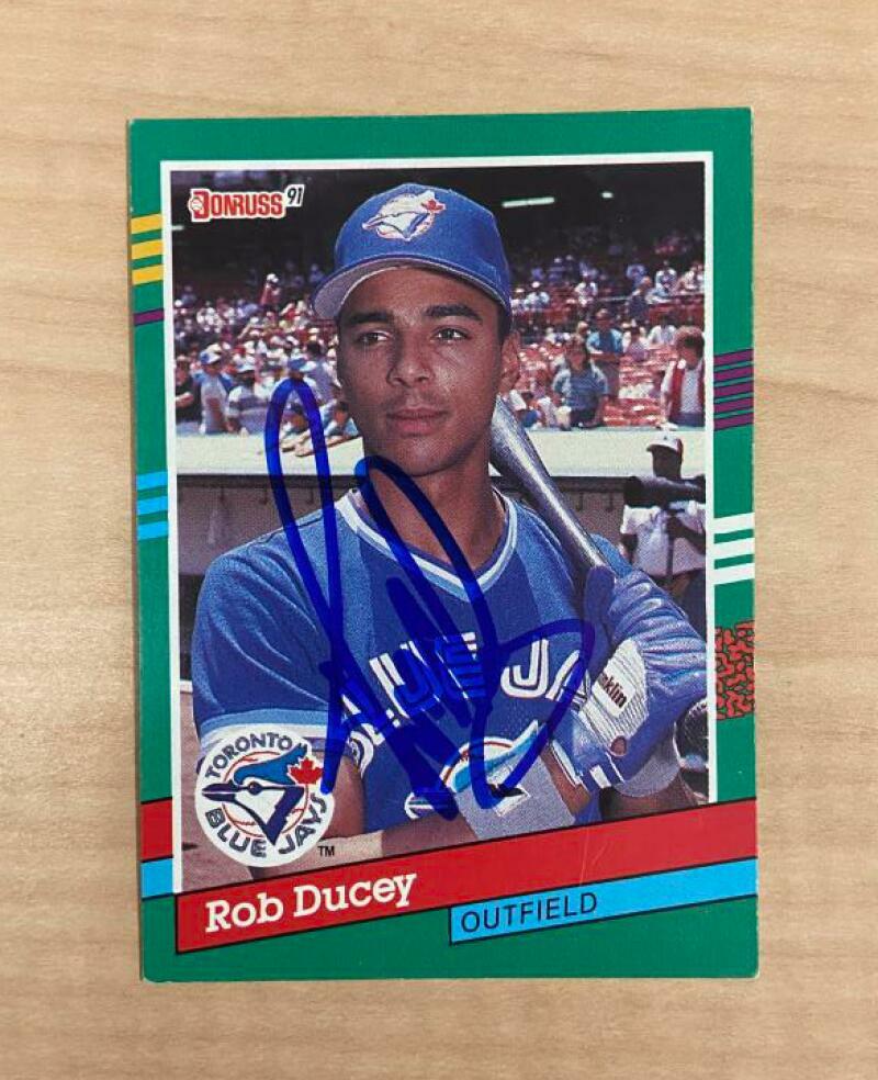 ROB DUCEY TORONTO BLUE JAYS SIGNED AUTOGRAPHED 1991 DONRUSS CARD #705 W ...