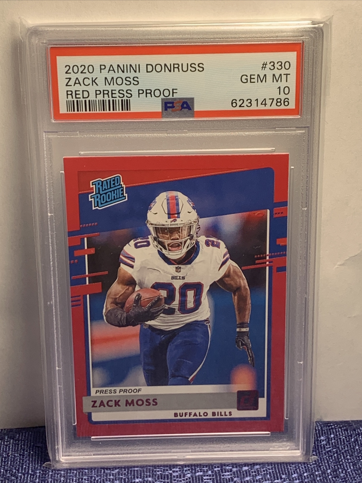 Zack Moss 2020 Donruss Red Press Proof Rated Rookie Football Card #330 ...