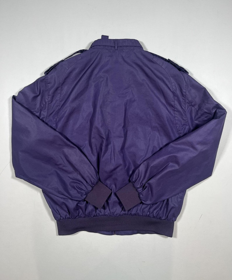 Vintage Members Only Jacket Mens 42 Purple Classic Bomber Made Hong ...