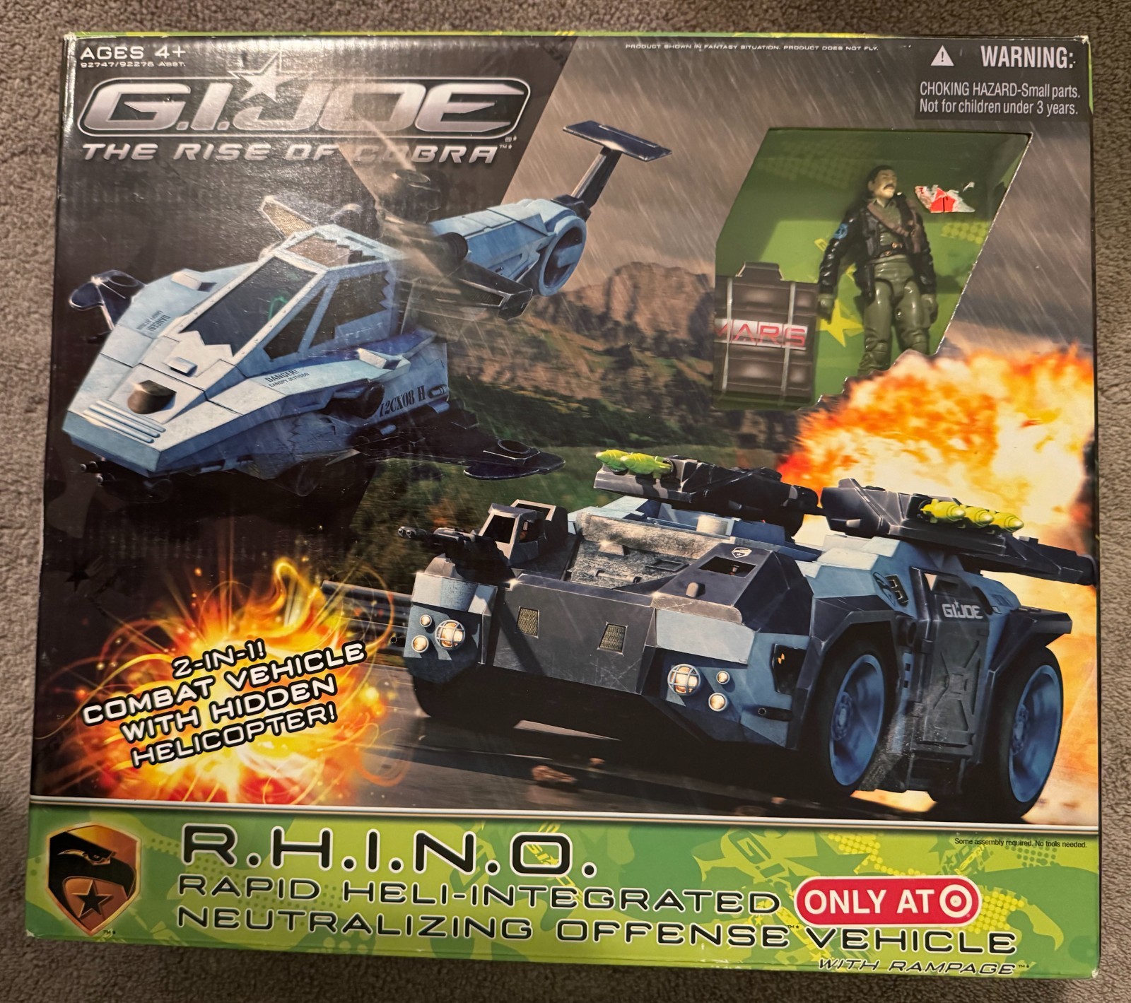 G.I. JOE THE RISE OF COBRA - R.H.I.N.O. Combat Vehicle, 2009 NIB: FREE ...