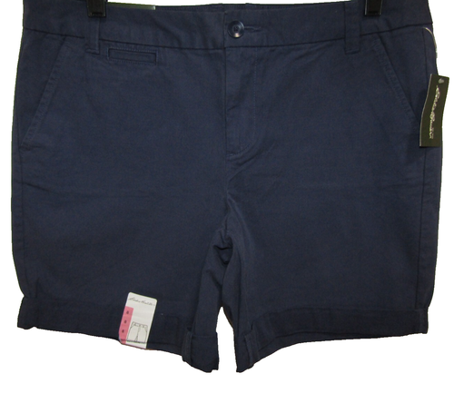 NWT EDDIE BAUER BOYFRIEND FIT NAVY BLUE CASUAL SHORTS WOMENS SIZE 8 | eBay