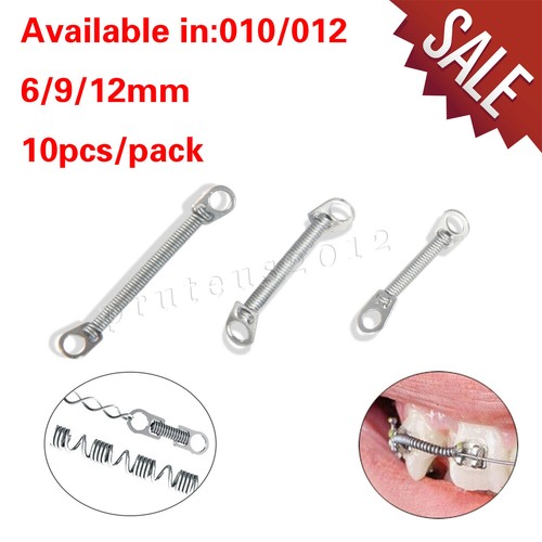 10 Pcs Dental Orthodontic NiTi Closed Coil Spring 010 012 6/9/12mm For ...