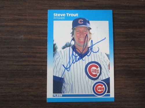 1987 Fleer # 578 Steve Trout Autographed / Signed Card (C) Chicago Cubs ...