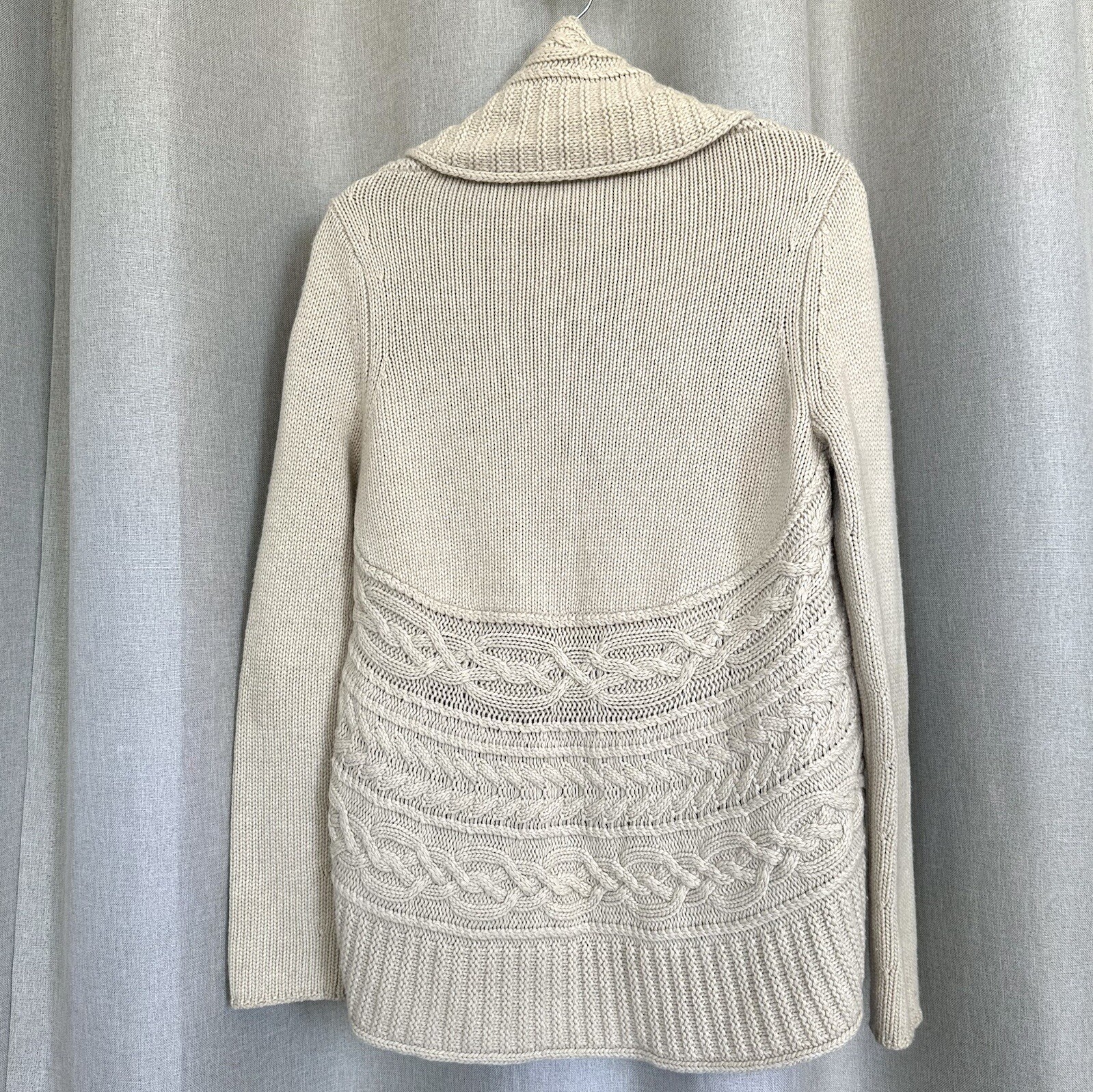 Autumn Cashmere Cashmere Merino Wool Blend Ivory Open Front Cardigan M ...