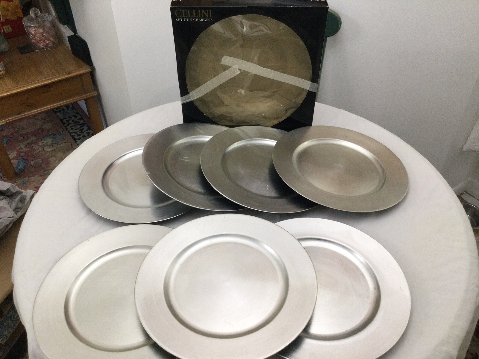 Cellini Set of 7 Classic Silver Chargers Italian Florentine Style-Pre ...