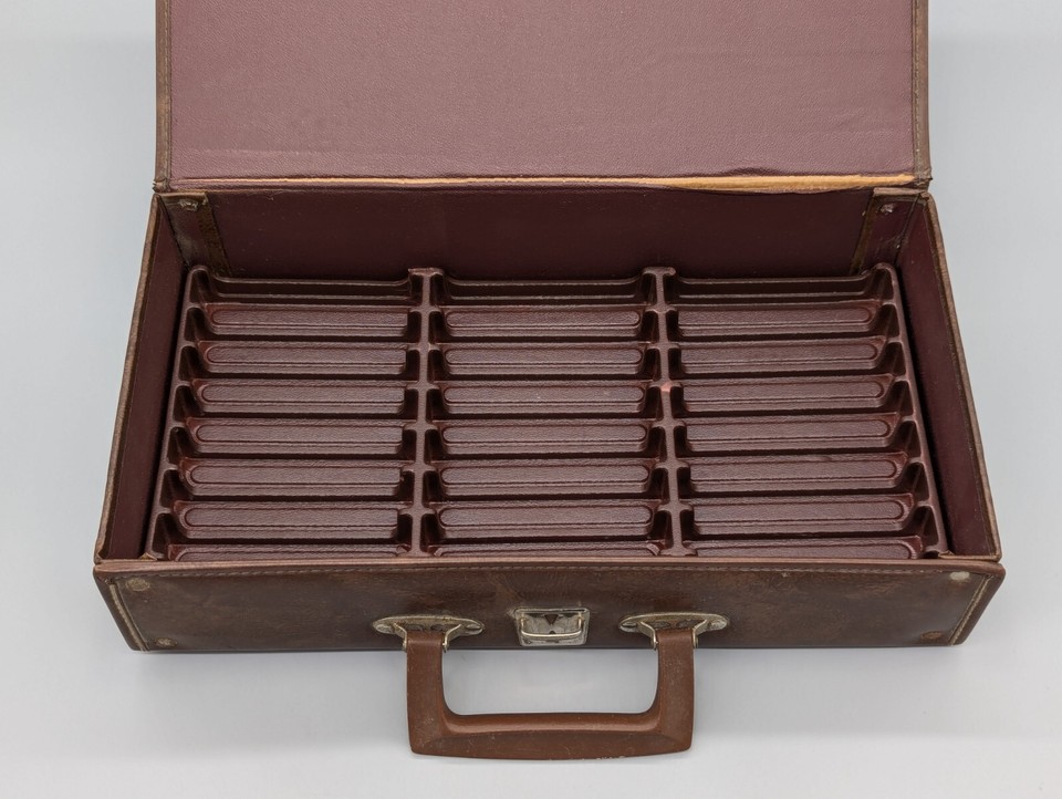 Vintage Cassette Carry Case Hard Storage Briefcase 24 Classic Rock Mix ...