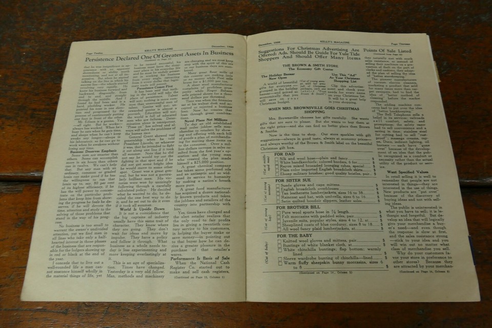 Antique Vintage 1928 KELLY’S MAGAZINE Retail Merchant Magazine ...
